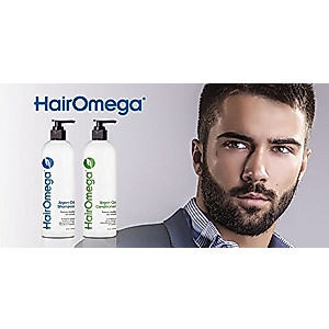 DrFormulas HairOmega DHT Blocker Shampoo + Conditioner with Moroccan Argan Oil, Jojoba Oil, Avocado Oil (Sulfate Free Shampoo + Conditioner Set)