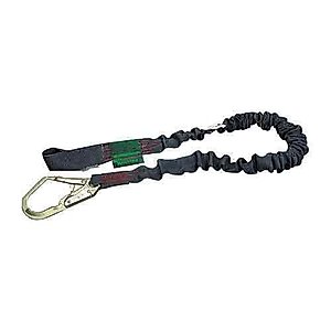 Miller by Honeywell 233MRK/6FTBK 6-Feet Manyard II Stretchable Kevlar Web Shock Absorbing Single Leg Lanyard, Black