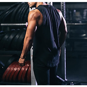 GUBIDIAO Men's Running Workout Tank Top Casual Round Neck Sleeveless Shirt Loose Athletic Tee Shirts (Army Green,XS,X-Small)