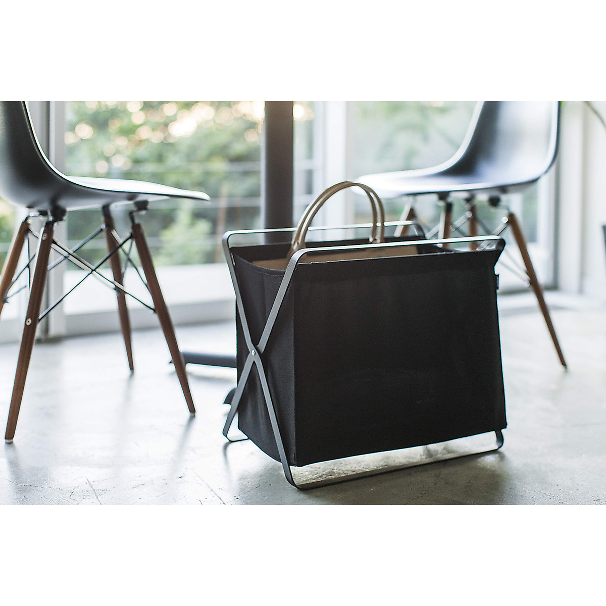 YAMAZAKI home Tower Storage Hamper Black