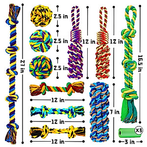 XL Dog Chew Toys for Aggressive Chewers Large Breed, 14 Pack Tough Indestructible Dog Toys for Aggressive Chewers, Durable Puppy Chew Toys for Teething, Heavy Duty Cotton Dog Rope Toys for Large Dogs