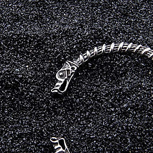 Silver Viking Boat figurehead Dragon Bangle with wood box for men or women ~ 925 Sterling Silver mens open cuff ~ Viking Amulet