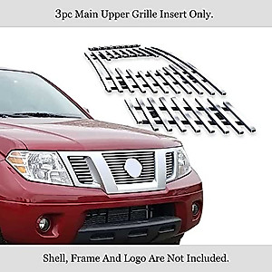 APS Compatible with Nissan Frontier 2009-2021 Main Upper Stainless Steel Chrome Billet Grille Grill Insert N66641A