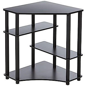 FURINNO Turn-N-Tube Space Saving, Corner Desk, Espresso/Black