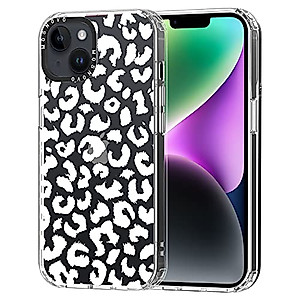 MOSNOVO Compatible with iPhone 14 Plus Case, [Buffertech™ 6.6 ft Drop Impact] [Anti Peel Off Tech] Clear TPU Bumper Phone Case Cover with White Leopard Designed for iPhone 14 Plus 6.7"
