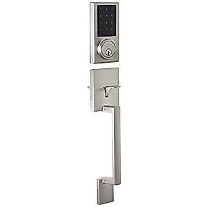 Delaney Hardware D43201V KP300 Digital Keypad Door Lock with Deadbolt and Vida Lever in Satin Nickel Finish, Keypad Lock, Keypad Door Lock with Handle, Satin Nickel Finish, One Size
