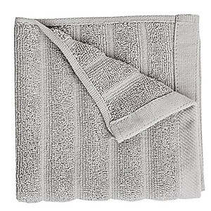 6 Pack Luxurious Soft Hotel &Spa Quality 100% Cotton Washcloth Face Towels Set for Bath, 12"x12" inch(Grey)
