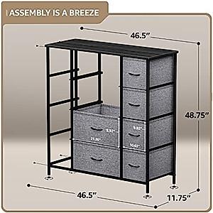 Sorbus Dresser with 12 Drawers - Chest Organizer Unit with Steel Frame Wood Top & Handle Easy Pull Fabric Bins for Clothes - Large Storage Furniture for Bedroom, Hallway, Living Room, Nursery & Closet