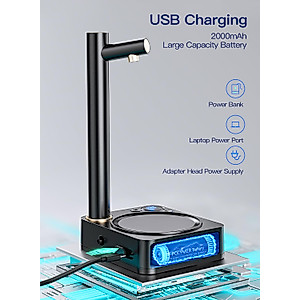 Desktop Water Dispenser,Rechargeable Desktop Water Bottle Dispenser, Portable Bedside Water Dispenser for 5 Gallon Bottle, 2000mAh Countertop Automatic Water Dispenser Water Jug Pump (Black)