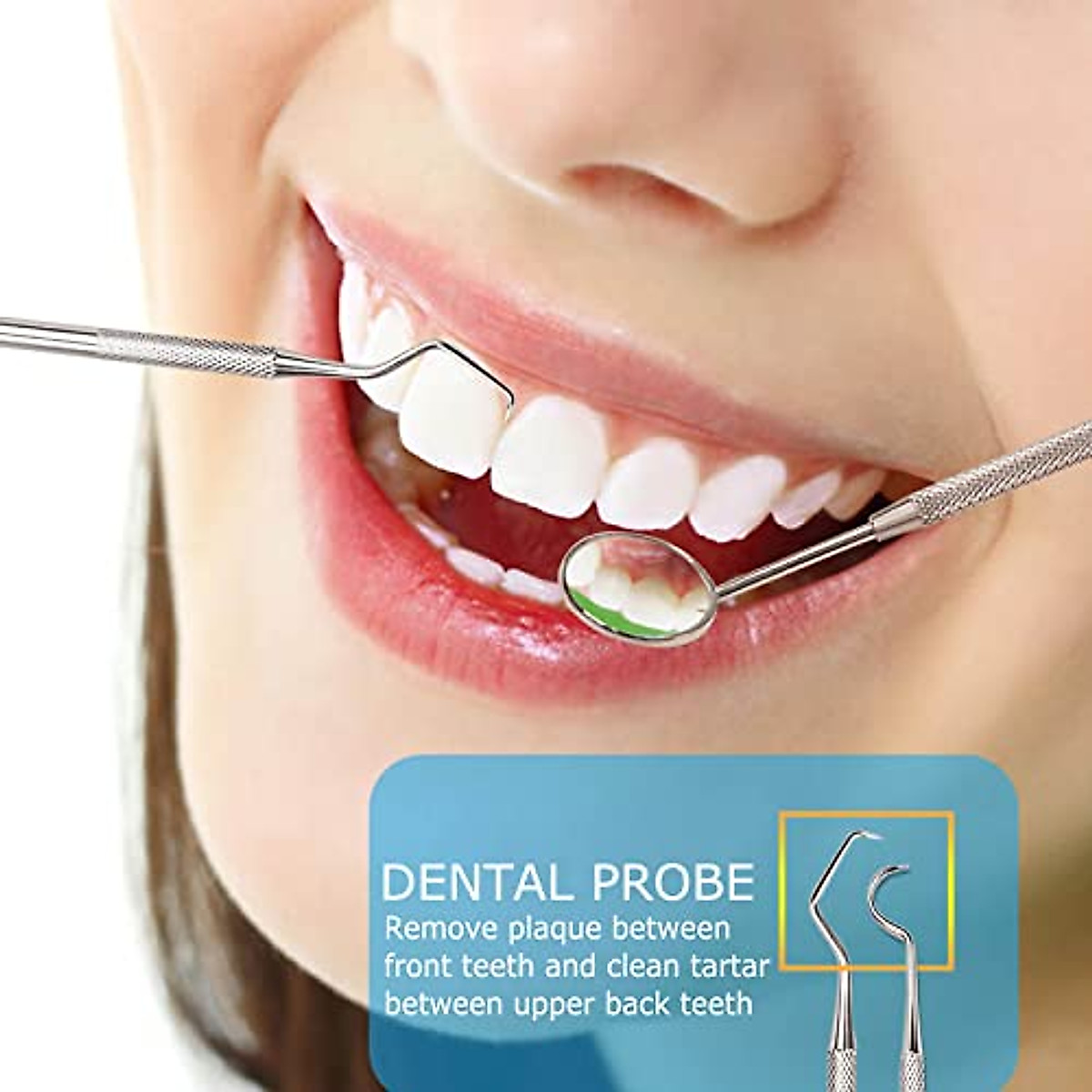 3Pcs Dental Tools, Professional Dental Picks for Teeth Cleaning, 100% Surgical 304 Stainless Steel Plaque Remover for Teeth, Dental Mirror, Hygiene Set, Scraper Oral Care Kit To Remove Tartar.