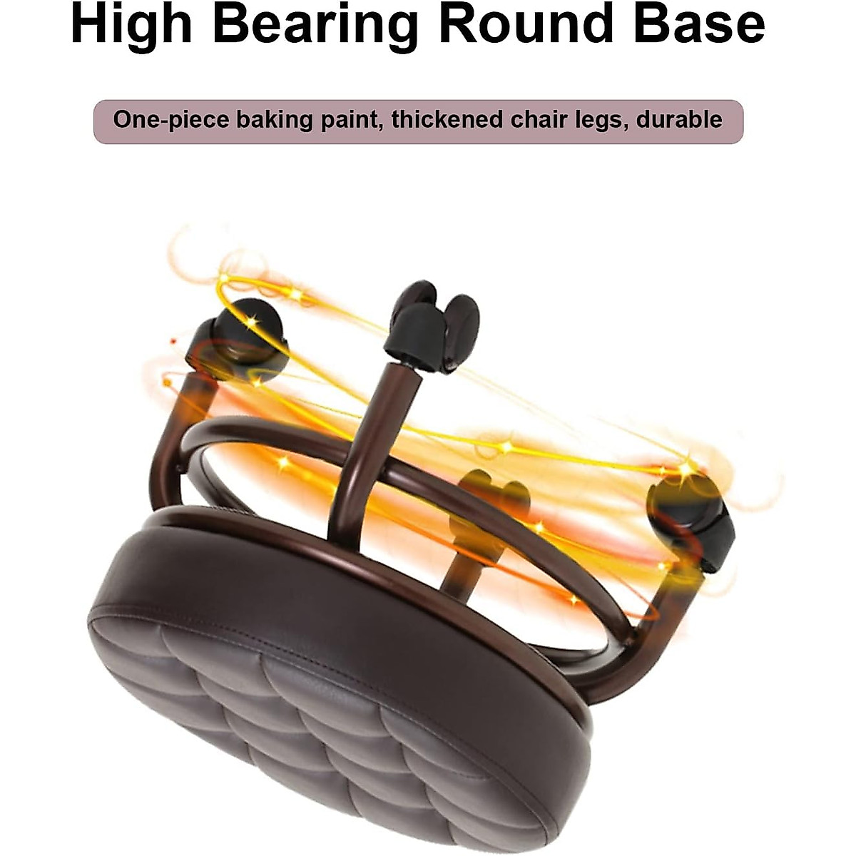 Elitzia Pedicure Foot Stool Beauty Salon SPA Foot Bath Footstool Two Colors Optional Thick Support Seat Quality Wheels ET28499 Brown Colour