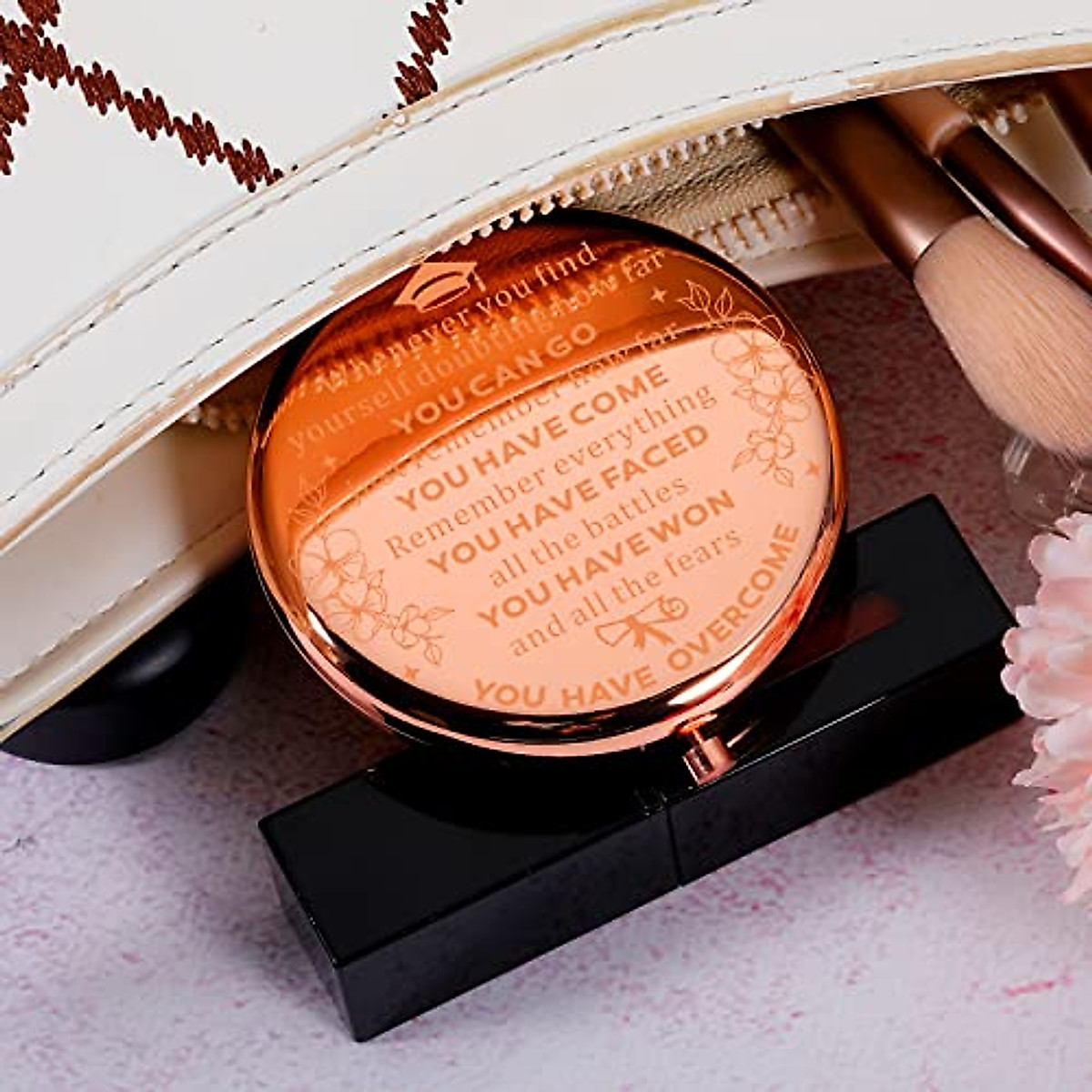 Compact Mirror 2023 Graduation Gifts for Her Teen Girl Women College High School Master Senior Grad Gift Daughter Female Friend Inspirational Nurse Graduate Birthday Valentines Stocking Stuffers Gifts