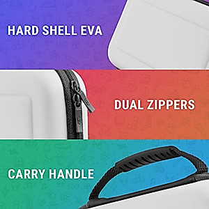 Orzly Carry Case for White Nintendo Switch OLED Console with Accessories and Games Storage Compartment - Easy Clean Case Gift Boxed Edition