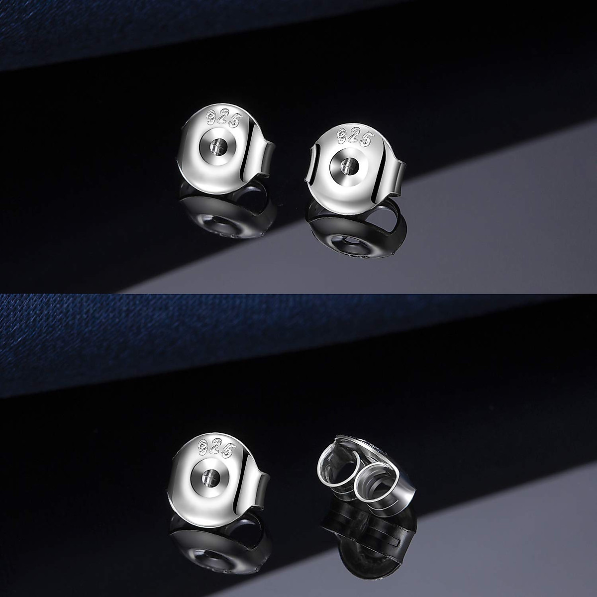 DELECOE 14K Gold Plated Earring Backs Replacements, 925 Sterling Silver Hypoallergenic Secure Gold Earring Backs Locking for Studs Earrings