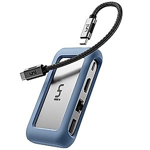 USB C Hub, uni USB Type C 8 in 1 Hub with Detachable Connector, 4K HDMI, Ethernet, SD/MicroSD Card Reader, Up to 100W, Compatible for MacBook Pro 2021, iPad Pro 2021, Galaxy S22/S21 & More