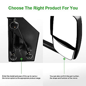 SCITOO Passenger Side View Mirror fit for 2003-2011 for Chevy Express 1500/2500/3500 for GMC Savana 1500/2500/35000 with Manual Fold Textured Right Exterior Mirror GM1321426