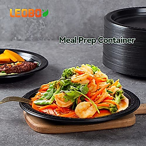 LEOBOX Plastic Plates, 150 Pack Heavy Duty 9 Inch Disposable Dinner Plates Microwavable Plastic Plates Convenient for Events Plates