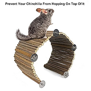 Chinchilla Cage Natural Wood Flexible Platform Toy, Chinchilla Running Wheel Fence, Small Animal Climbing Toys for Chinchilla Guinea Pig Rabbit Hamsters Gerbils Rat and Other Small Animals