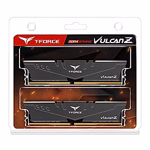 TEAMGROUP T-Force Vulcan Z DDR4 16GB Kit (2x8GB) 3200MHz (PC4-25600) CL16 Desktop Memory Module Ram (Gray) - TLZGD416G3200HC16CDC01