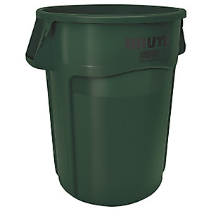 Rubbermaid Commercial FG265500DGRN BRUTE Heavy-Duty Round Waste/Utility Container, 55-gallon, Dark Green