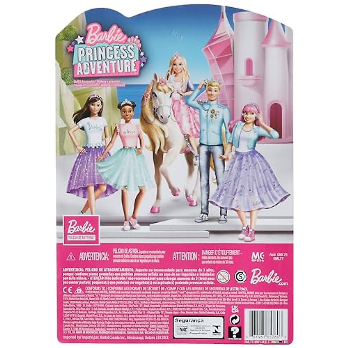 Barbie Princess Adventure Daisy Doll in Princess Fashion (12-inch Curvy) with Pink Hair, Pet Kitten, Tiara, 2 Pairs of Shoes and Accessories, for 3 to 7 Year Olds