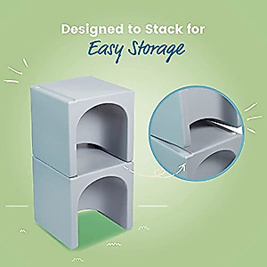 ECR4Kids Table and Chairs Tri-Me Multipurpose 3-Piece Set, Light Grey