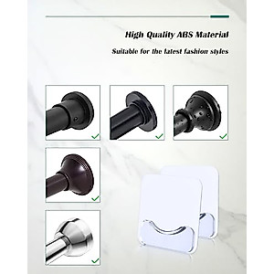 PREBENE Adhesive Shower Curtain Rod Holder, No Drilling | Invisible Rod Retainer, Transparent Tension Rod Holder