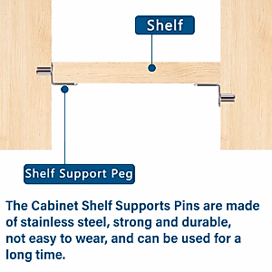 1/4 Inch Shelf Support Peg，Support Cabinet Shelf Pins，Shelf Bracket Pegs with Hole，L-Shaped Furniture Replacement Peg for Cabinets,Shelves,Wodrob