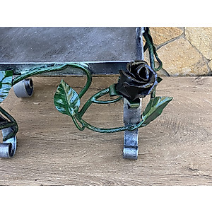 Breakfast in bed tray, table, iron anniversary gift for her, rose, floral, serving tray, coffee table, iron gift, iron gift for her, bed tray, tray