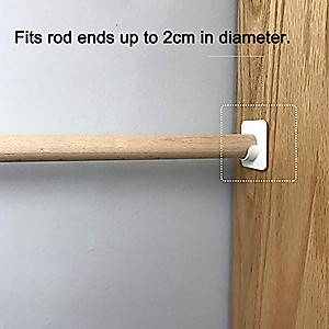 Pilarmuture 2pcs Adhesive Shower Curtain Rod Holder, U Shape Closet Rod Bracket for Wall Stick on Drill Free Shower Rod Holder, Not Include Shower Curtain Rod(White)