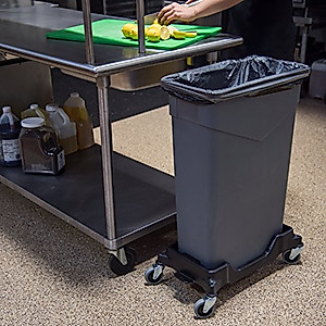 Carlisle FoodService Products TrimLine Plastic Dolly, 15-23 Gallons, Black