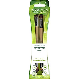 EcoTools Eye Enhancing Duo Makeup Brush Kit, For Enhanced Eye Look, Use to Define, Blend, Smudge, and Shade, 2 Piece Set
