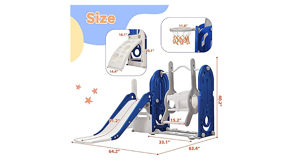 5-in-1 Toddler Swing and Slide Set for Endless Fun