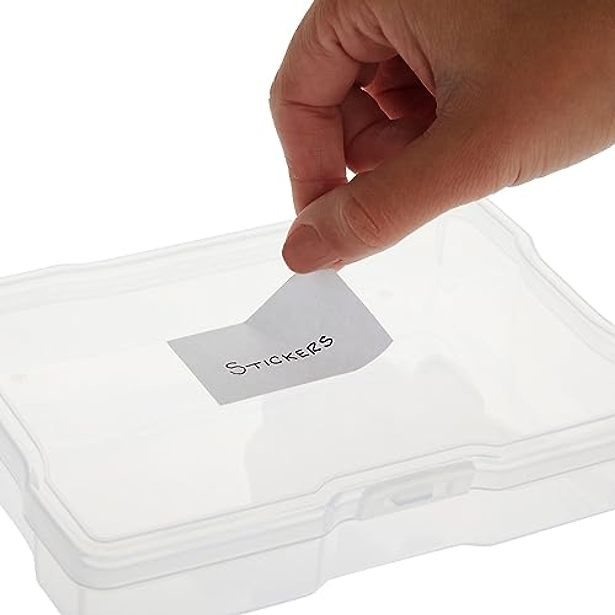 Bright Creations 24 Photo Storage Boxes for 4x6 Pictures - Photo Organizer Containers with 40 Blank Labels - Clear, 64 Total Pieces - Picture Storage Containers