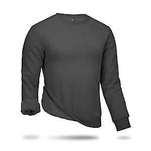 Boladeci Mens Sweatshirt Fleece Pullover Crewneck Sweatshirts No Hood Long Sleeve Shirts Black Sweatshirt Unisex Crewneck Winter Warm Fleece Shirt Men Tops Sweater Size S Small Sudaderas Para Hombre
