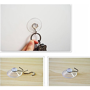 Hufopik Suction Cup Hooks 2 Inches Suction Cups with Hooks Suction Cup Hook for Window Glass Wall (8 Packs)