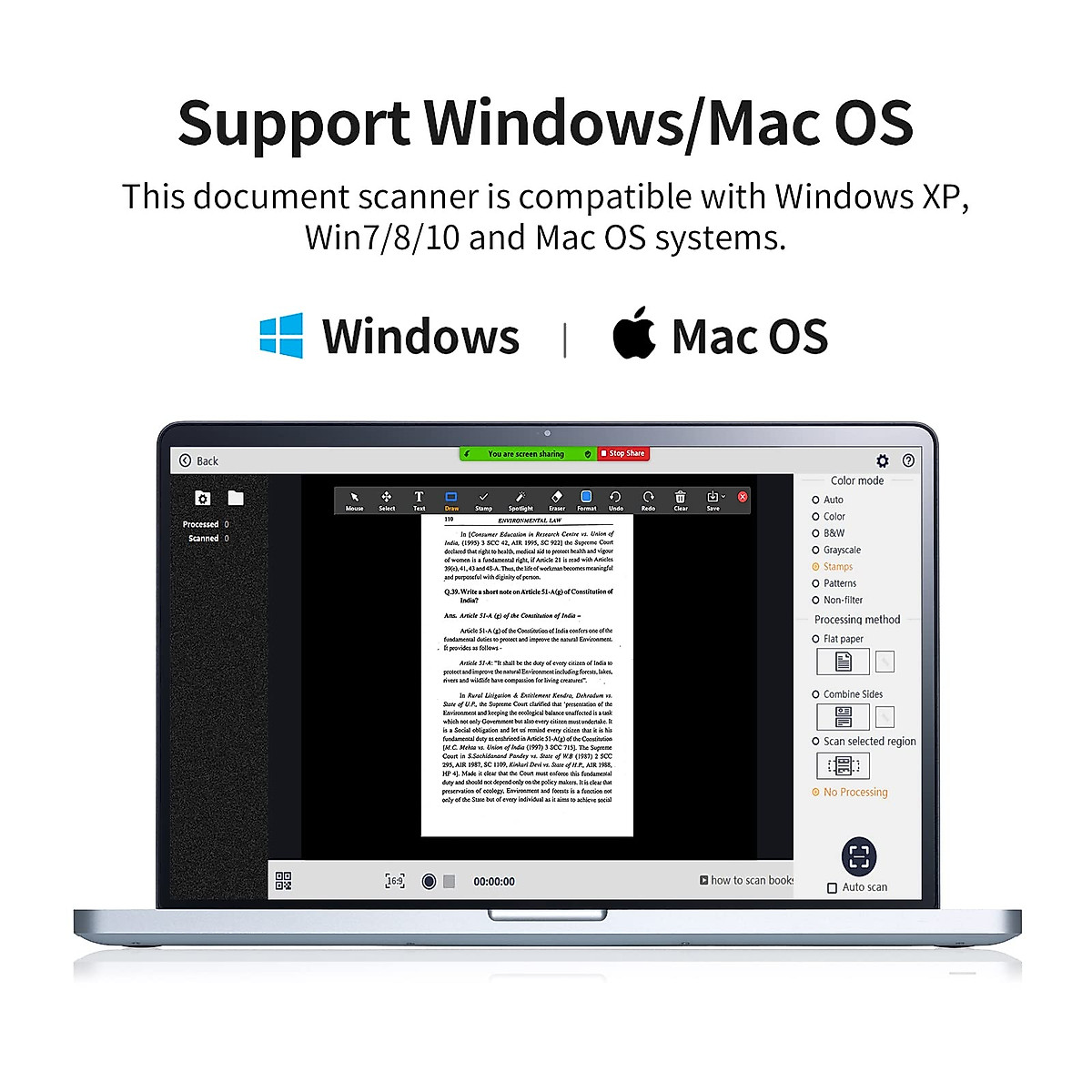 CZUR Shine Ultra Pro Scanner, 24MP Document Scanner, Max DPI 440, Portable USB Document Camera, A3 Large Format Book Scanner, Adjustable Height, Auto-Flatten & Deskew, Compatible with Windows & Mac OS