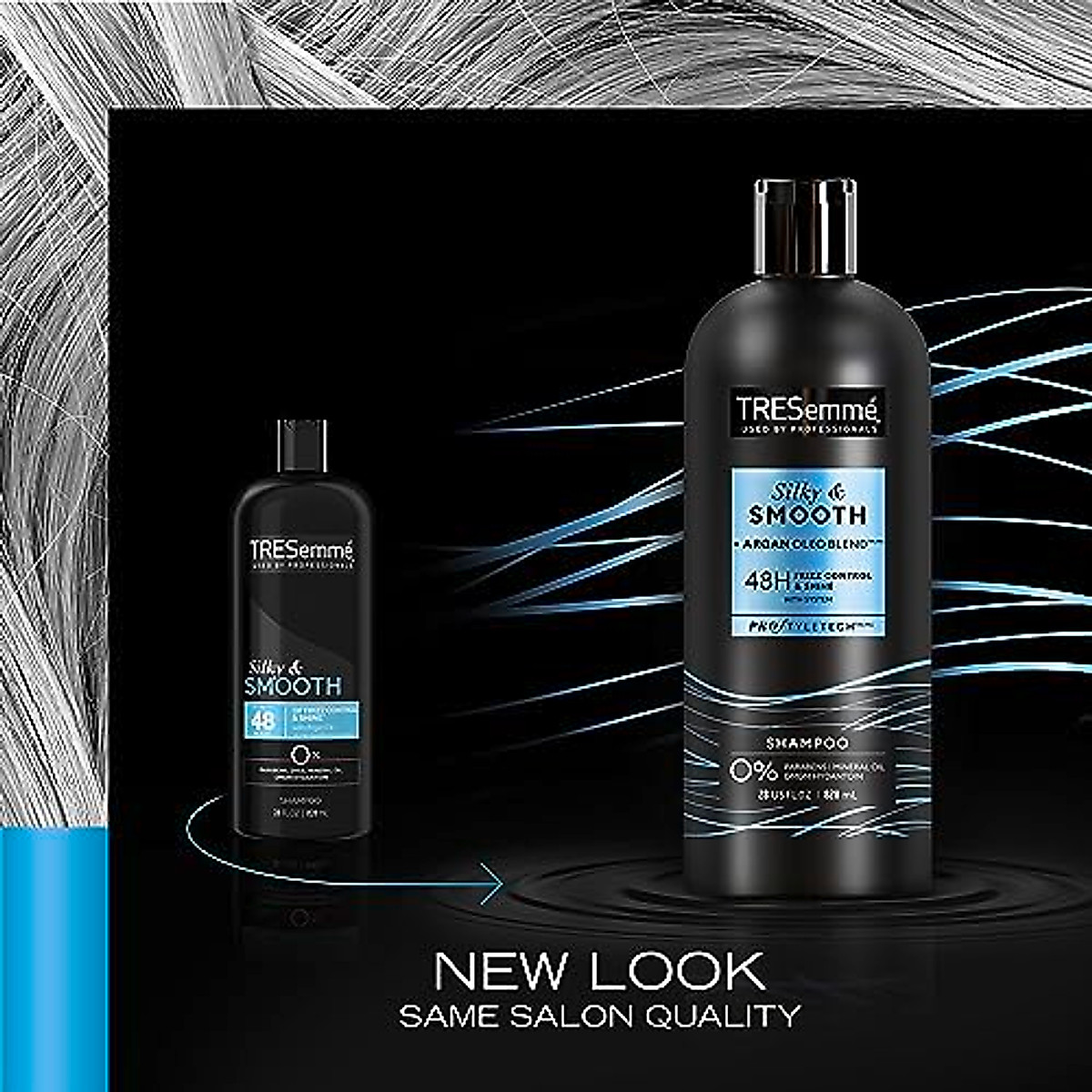 TRESemme Shampoo and Conditioner Set, Silky & Smooth, Argan Oil with Vitamin E, Anti Frizz Hair Products, 28 Fl Oz each