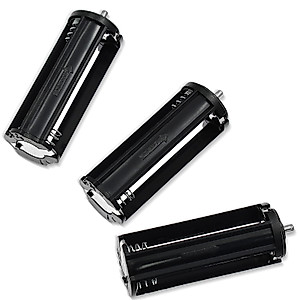 Mecion 12Pcs Cylindrical Battery Holder Battery Storage Case for 3 x 1.5V AAA Batteries Flashlight Torch, Black