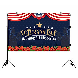 Veterans Day Backdrop Veterans Day Banner Veterans Day Patriotic Decoration and Supplies for Home