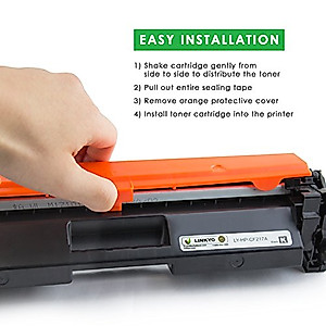 LINKYO Compatible Toner Cartridge Replacement for HP 17A CF217A (Black, 2-Pack)