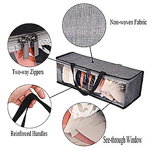 2 Packs Hat Organizer, Hat Storage for Baseball Caps, Hat Bag, Baseball Cap Organizer, Hat Holder Rack with 2 Carry Handles, Portable/Clear Visible/Dust Free, Holds Up to 19 Hats (Gray)