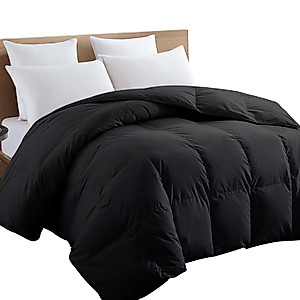 TEXARTIST Premium 2100 Series Queen Comforter All Season Breathable Cooling Black Comforter Soft 4D Spiral Fiber Quilted Down Alternative Duvet with Corner Tabs Luxury Hotel Style (88"x88")