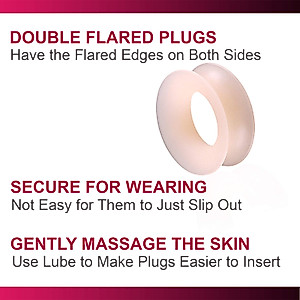unique gauges ears stretchers eyelets 15/16 Skin Silicone Double Flare Flesh Tunnels Large Plug AFAC Stretching SI04 2Pcs