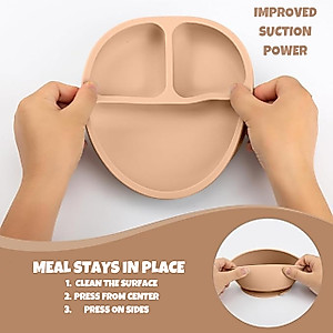 SILICONE FEEDING SET FOR BABY - BABY LED WEANING SUPPLIES - SILICONE BOWLS BABY - BABY'S PLATE-SELF FEEDING SPOONS FOR BABYS-TODDLER FORK-BABY PLATES WITH SUCTION-SUCTION BOWL AND PLATE-BABY FEEDING