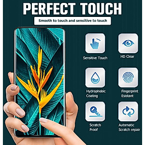 [2+2 Pack] S21 Ultra 5G Glass Screen Protector, HD Clear 9H Tempered Glass Scratch Resistant, Fingerprint Unlock, 3D Curved, Bubble-Free for Samsung Galaxy S21 Ultra Glass Screen Camera Protector (6.8