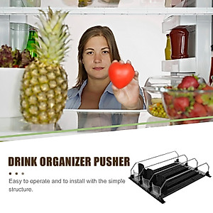 HEMOTON 3pcs Drink Pusher Shelf Water Bottle Water Dispenser Mini-fridge Mini Refridgerator Beverages Soda Can Dispenser for Refrigerator Mini Fridge Organizer Canning Jar Small