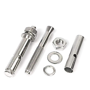 4 Pcs M10 x 80mm 304 Stainless Steel Expansion Bolt External Hex Expansion Screw Bolt Sleeve Anchor，Pool Safety Cover Expansion Bolts，for Concrete
