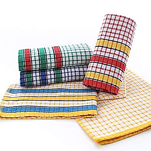 Gentlife Large Kitchen Dish Towels, 16 Inch x 26 Inch Bulk Absorbent Cotton Kitchen Towels Super Soft Dish Cloths, 4 Pack Bright Colorful Tea Towels Bar Towels for Washing Drying Dishes and Household