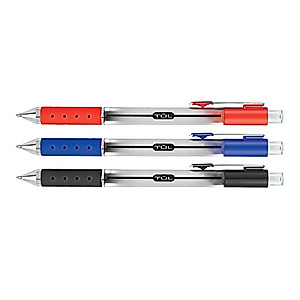 TUL® GL Series Retractable Gel Pens, Bold Point, 1.0 mm, Silver Barrel, Assorted Ink Colors, Pack Of 12 Pens
